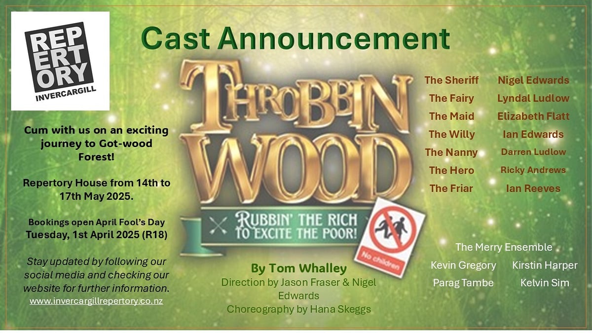 Throbbin Wood (2025) | Invercargill Repertory Society Inc.